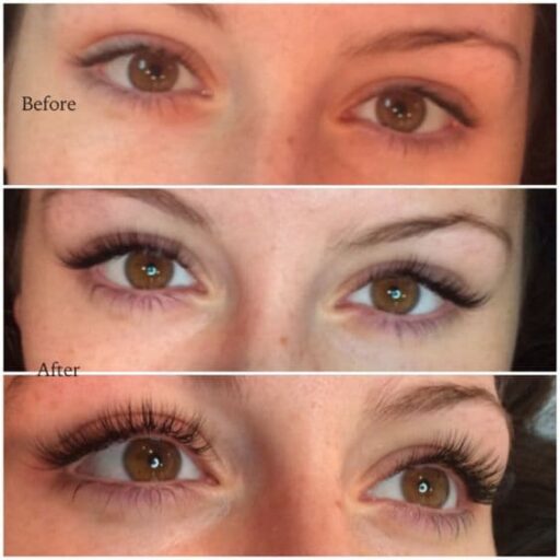 Before And After Brown Lash Extensions